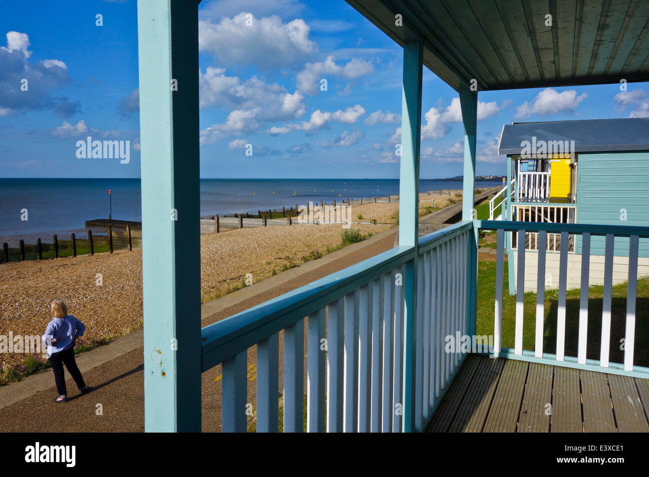 Tankerton beach with beach huts Whitstable Stock Photo - Alamy