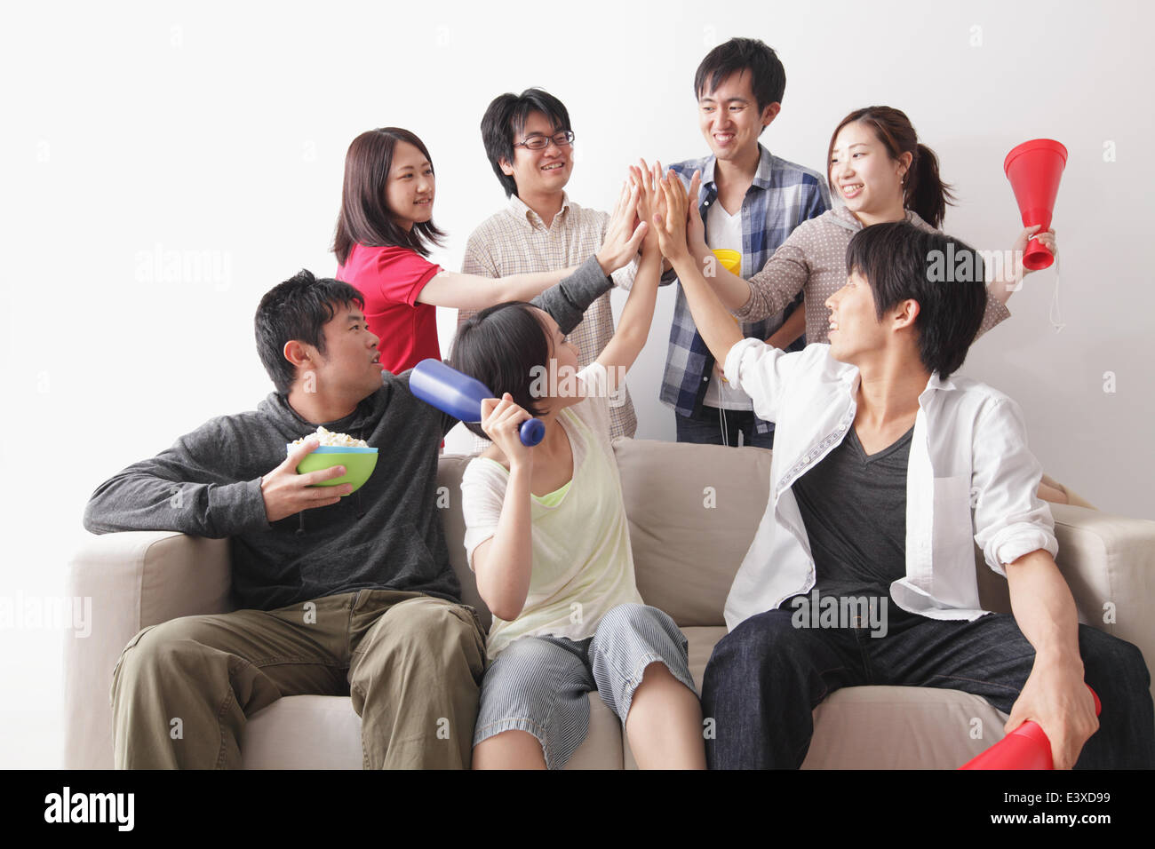 Japanese supporters cheering Stock Photo - Alamy
