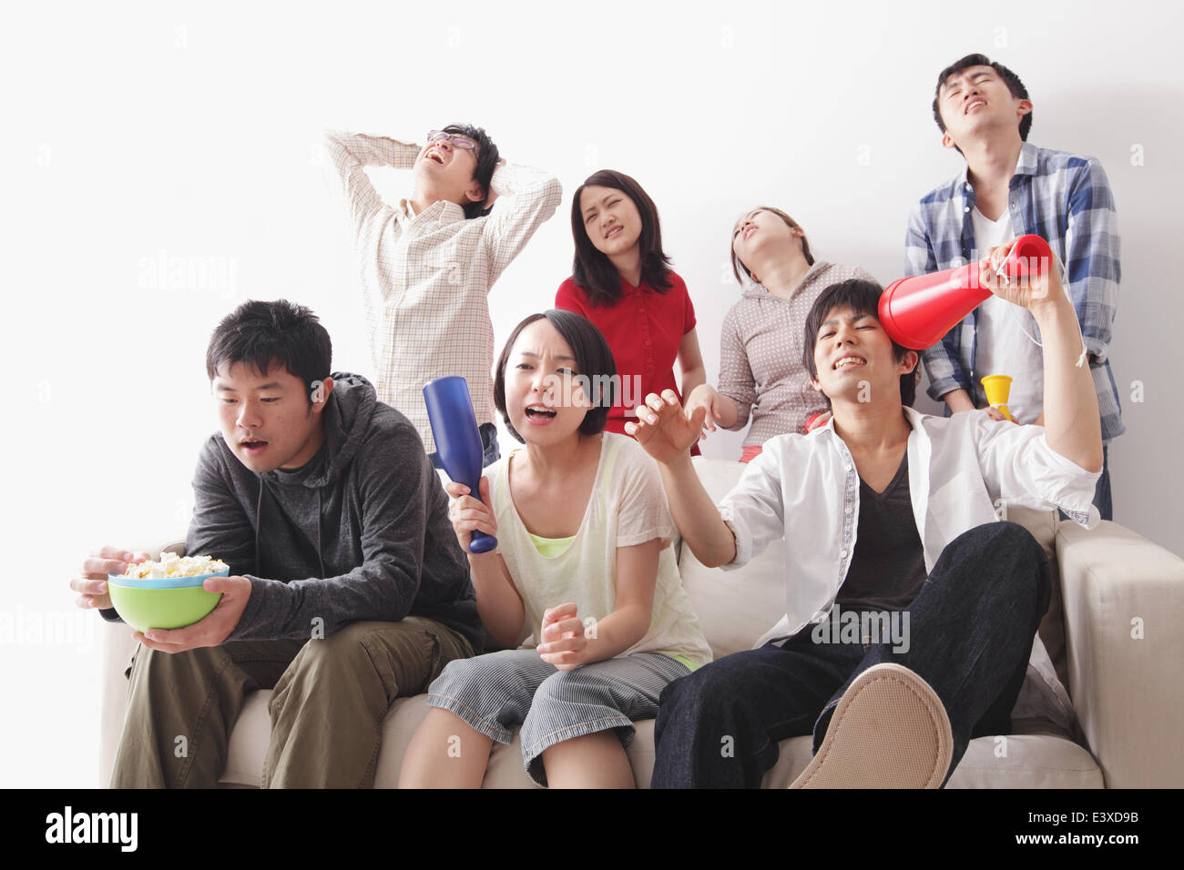 Japanese supporters cheering Stock Photo - Alamy