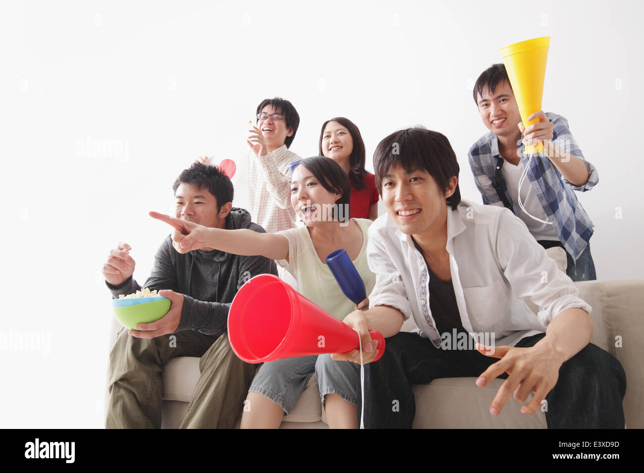 Japanese supporters cheering Stock Photo - Alamy
