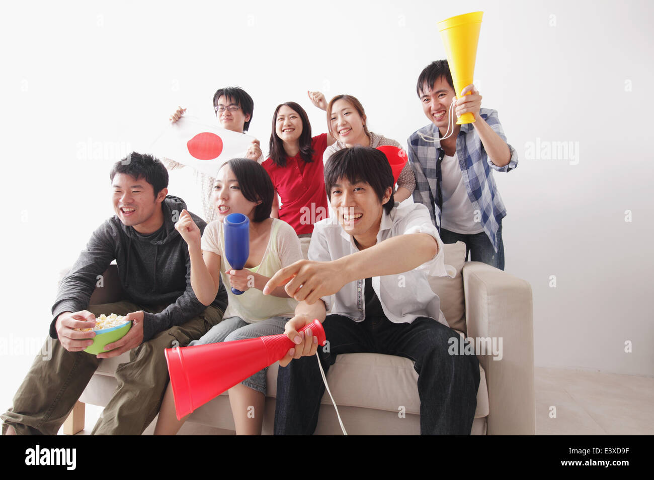 Japanese supporters cheering Stock Photo - Alamy