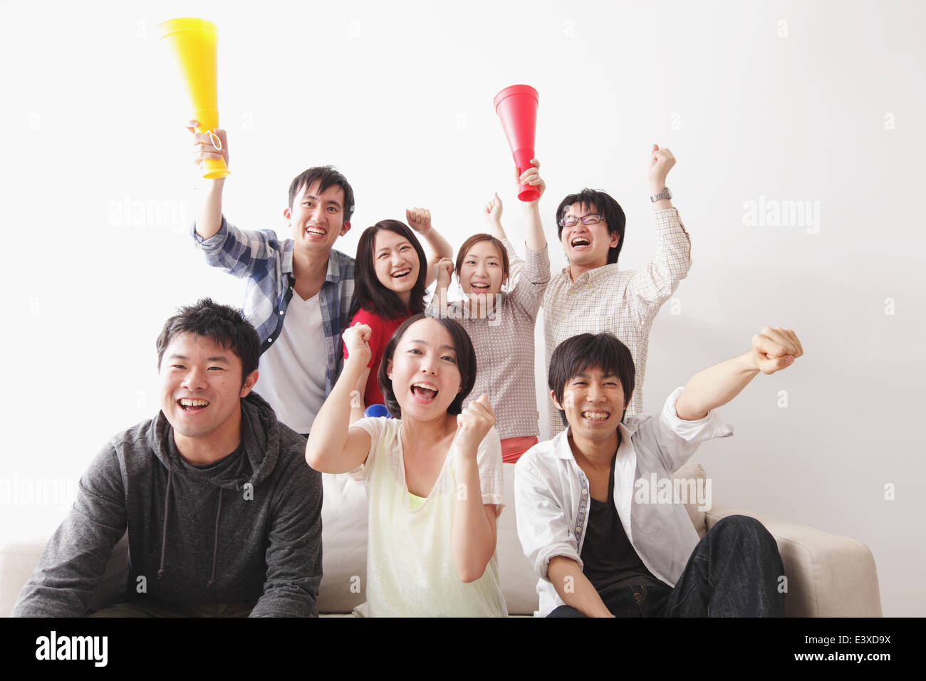 Japanese supporters cheering Stock Photo - Alamy