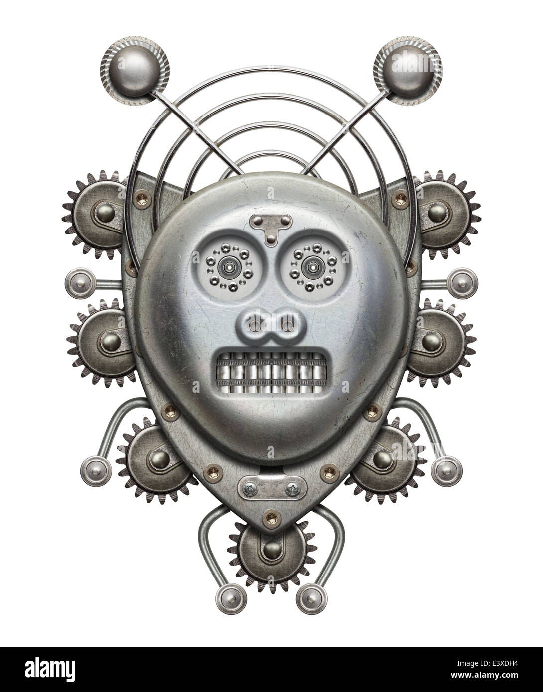 Tribal mask. Metal collage Stock Photo - Alamy