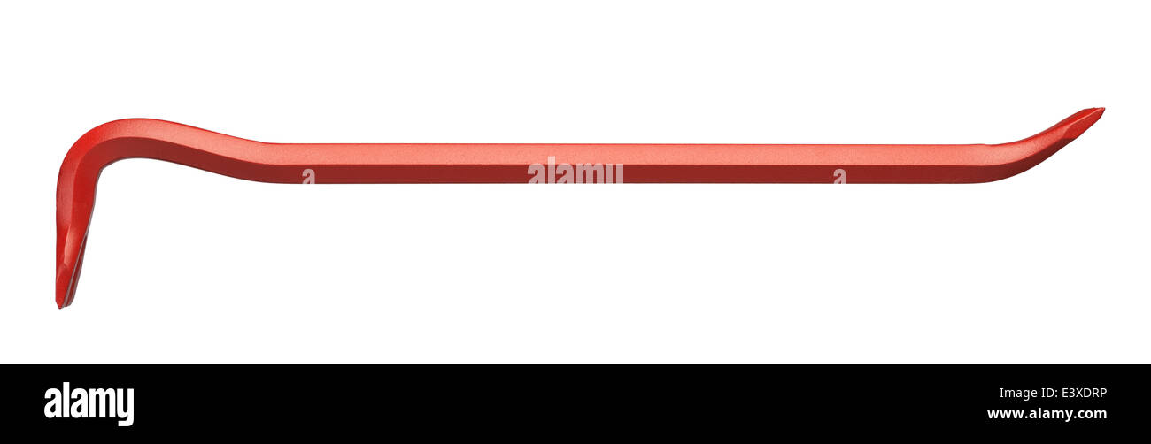 red crowbar isolated on white Stock Photo - Alamy