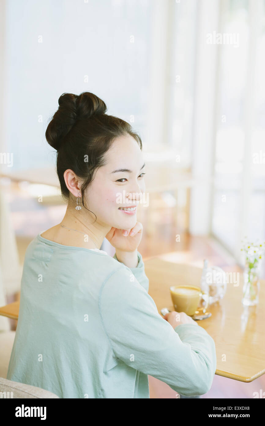 Japanese woman relaxing in hi-res stock photography and images - Alamy