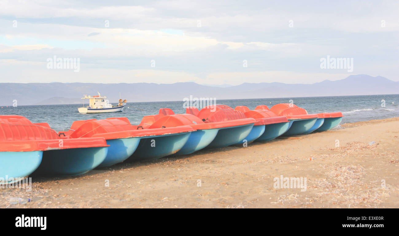 Plastic boxes on the beach Stock Photo - Alamy