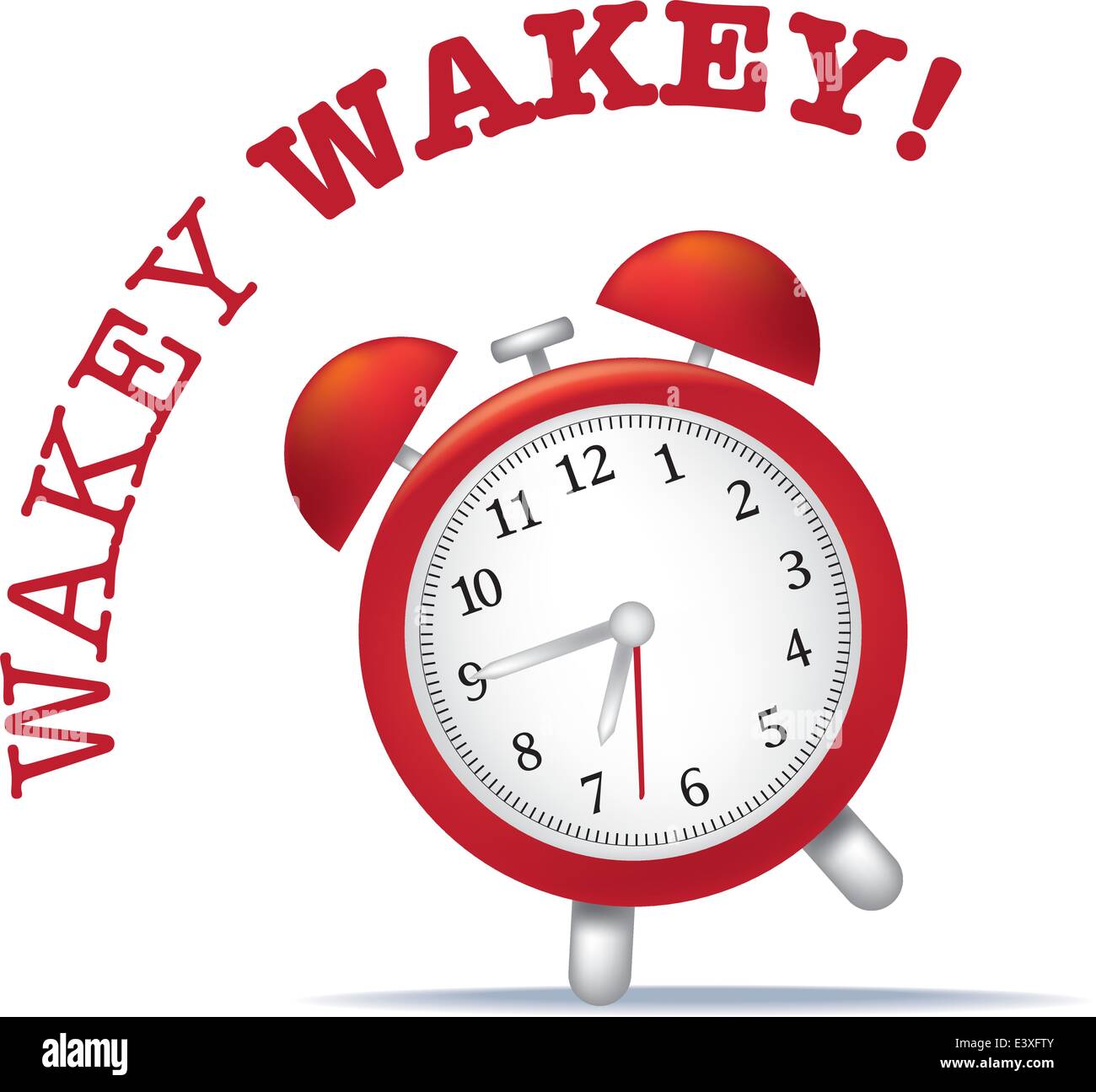 illustration of a alarm clock with wake up text Stock Vector Image ...