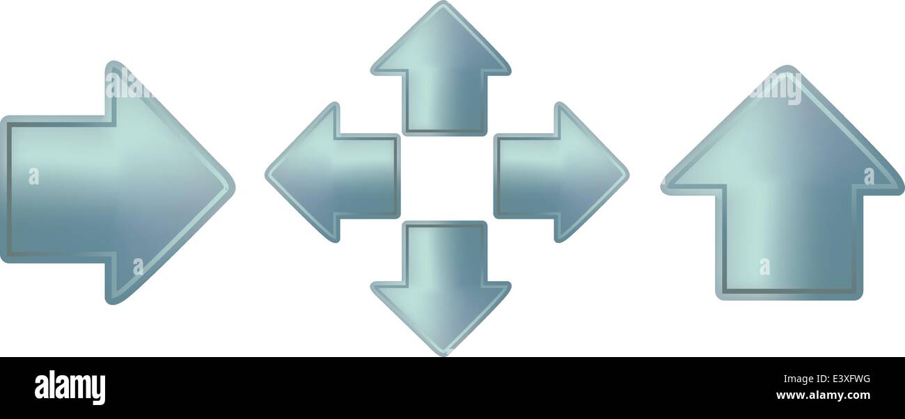 vector illustration of a set of silver arrows Stock Vector Image & Art ...