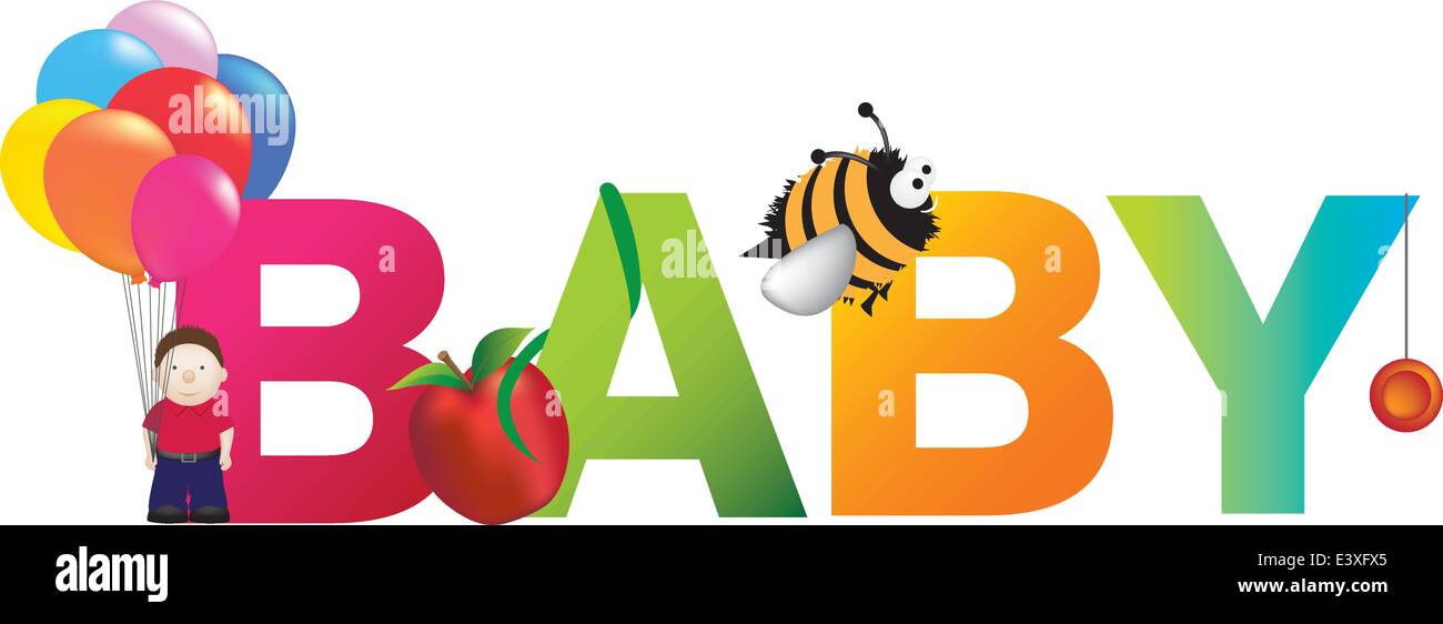 childrens alphabet letters spelling out the word baby Stock Vector ...