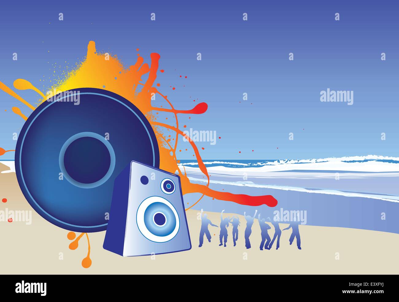 illustration of a beach party music background Stock Vector Image & Art ...