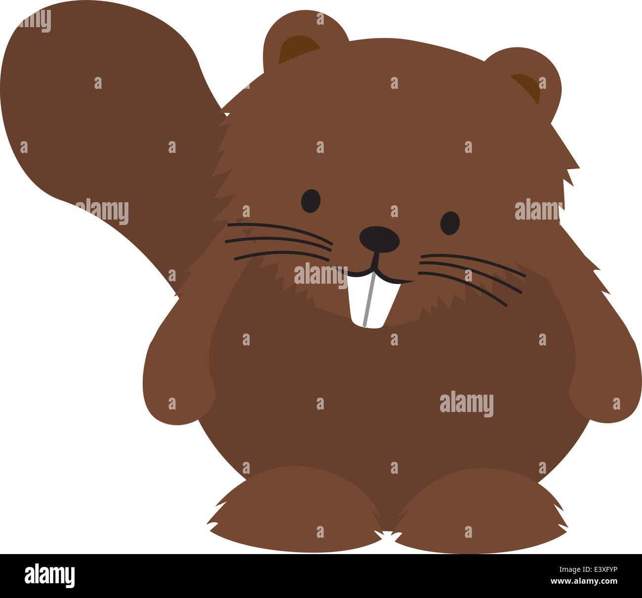 cute beaver with big white teeth illustration on white background Stock ...