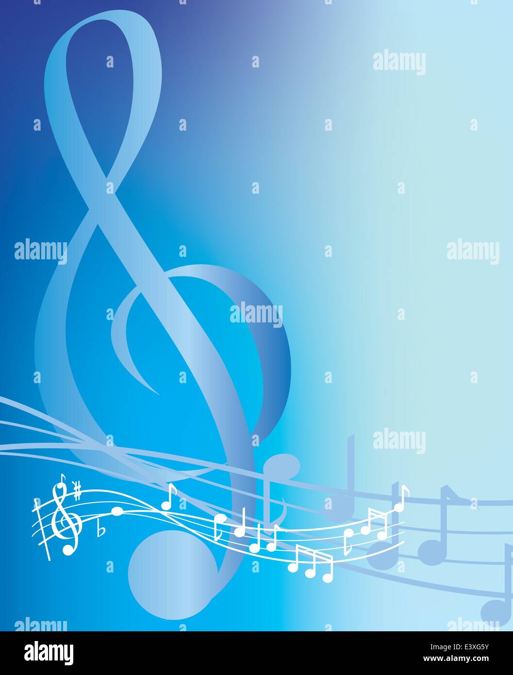 illustrated blue musical notes abstract background Stock Vector Image ...