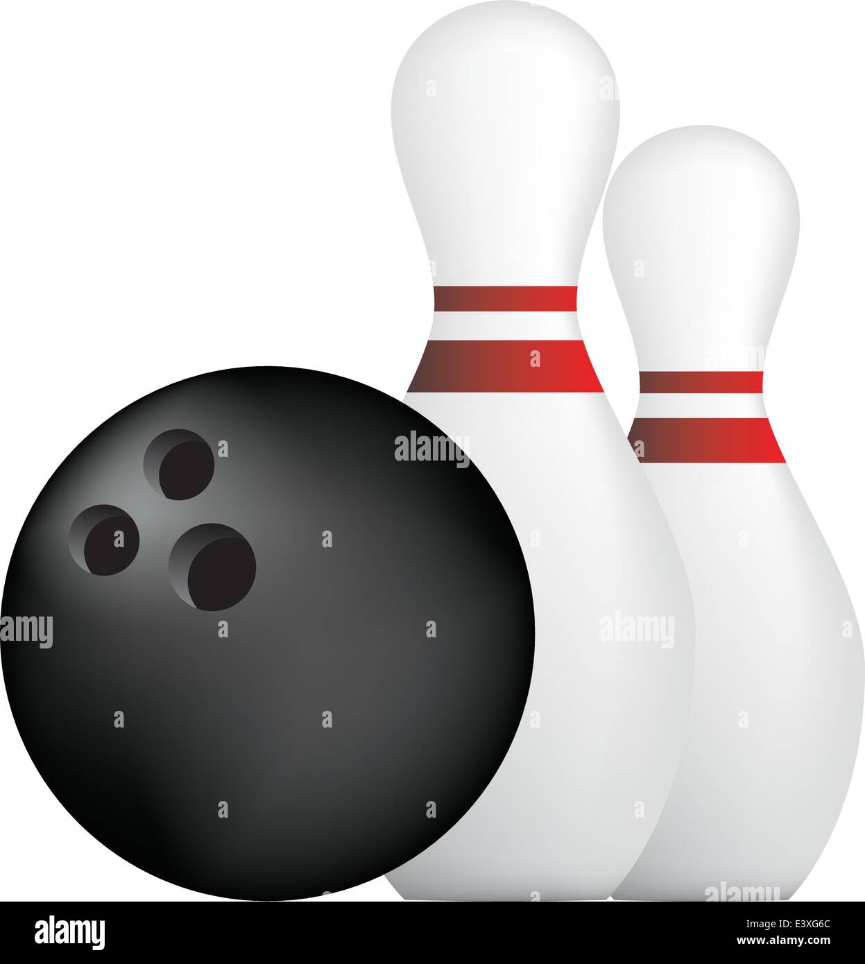 Bowling pins white background Stock Vector Images - Alamy