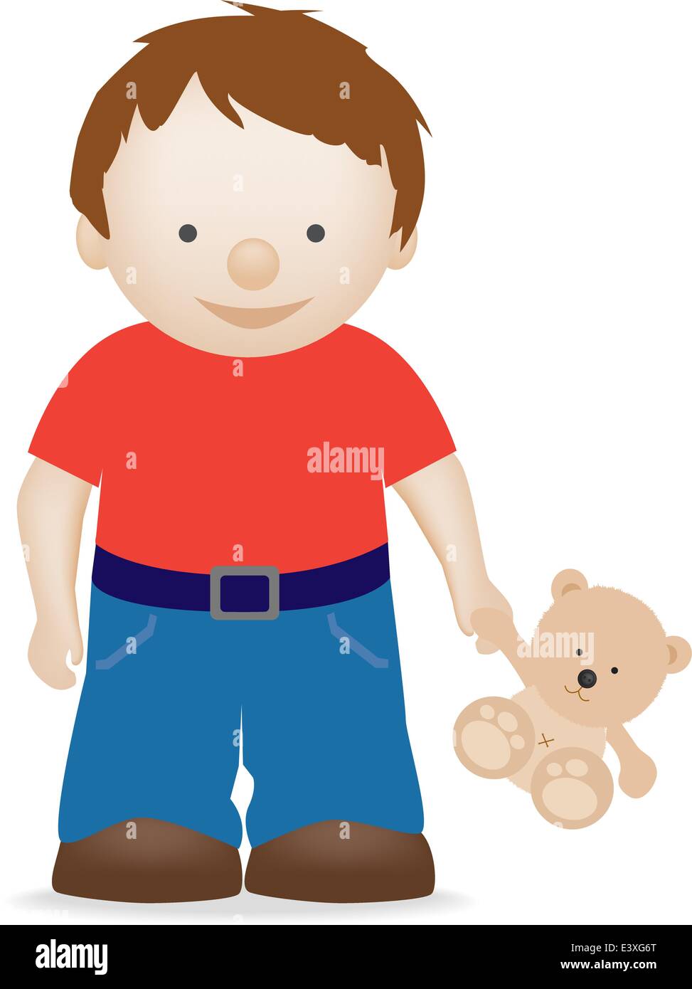 Kid Carrying Teddy Bear Clipart