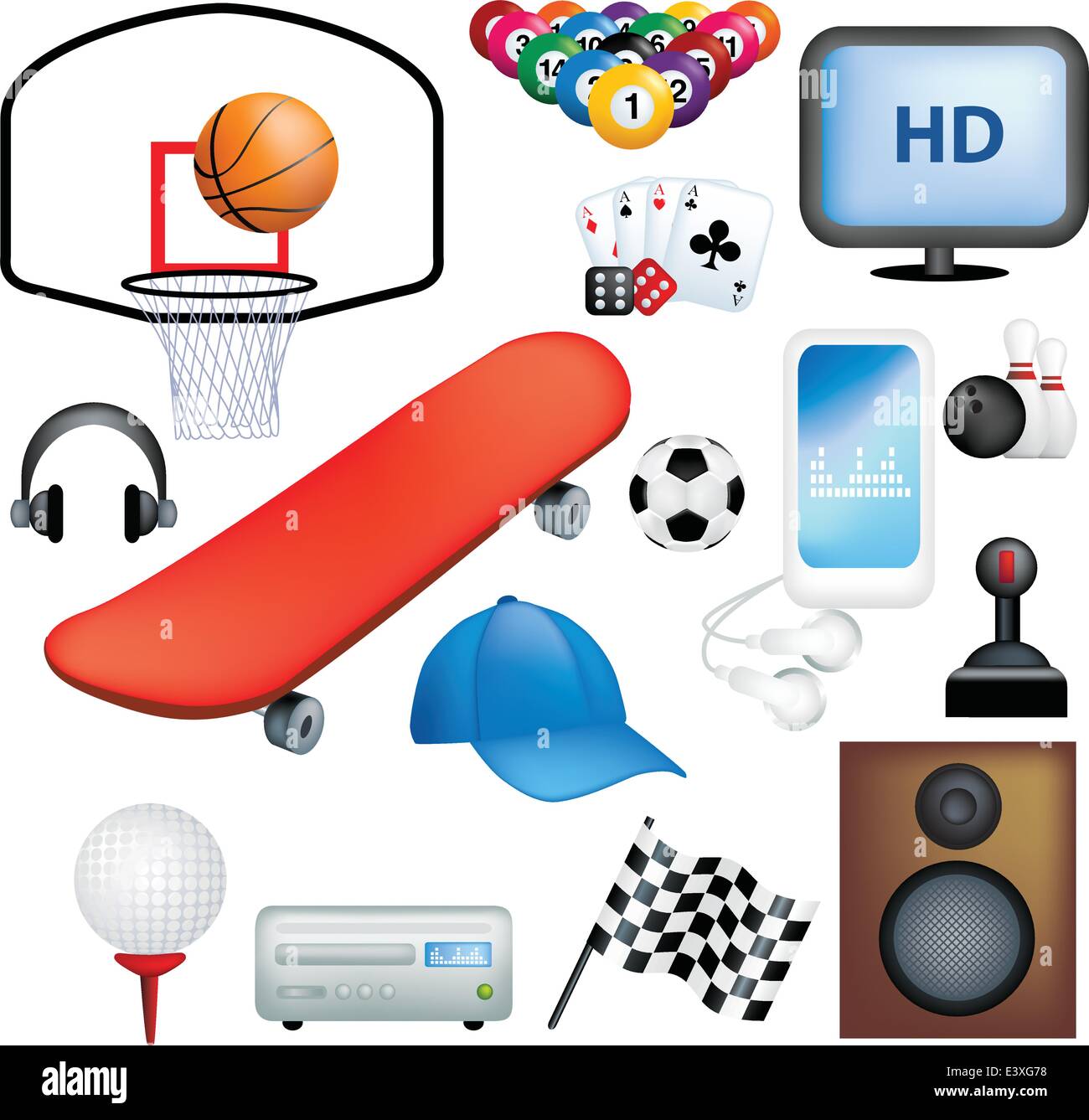 male sports and hobbies icon collection set Stock Vector Image & Art ...