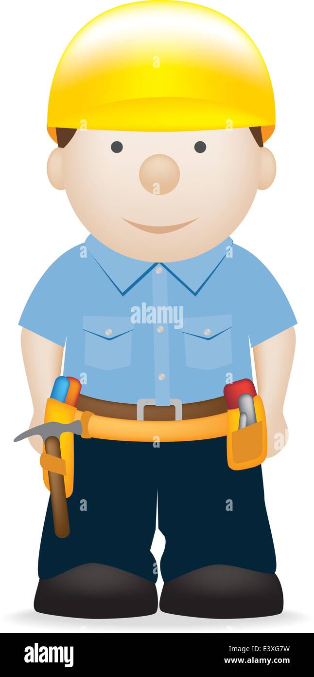 illustration of a construction builder cartoon character Stock Vector ...