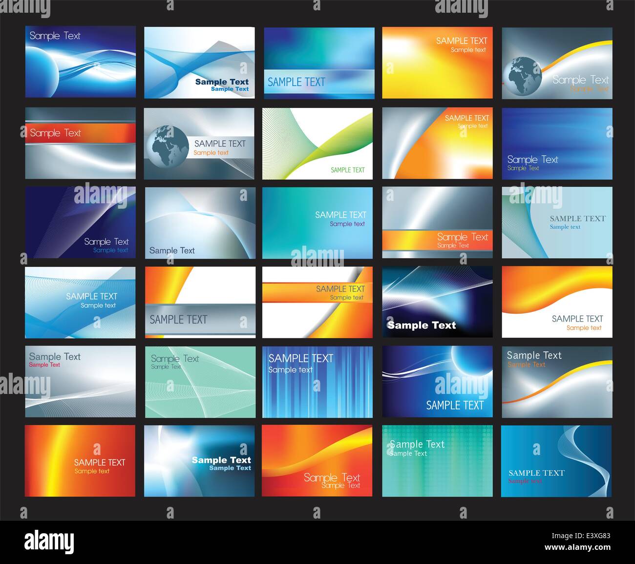 business card template set with example text layouts Stock Vector Image ...