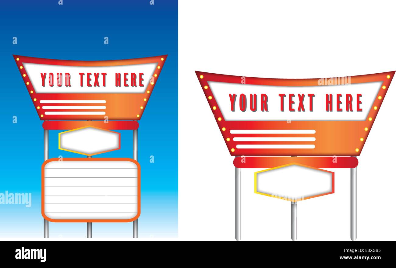 1950s style of advertising isolated on a white background, vector ...