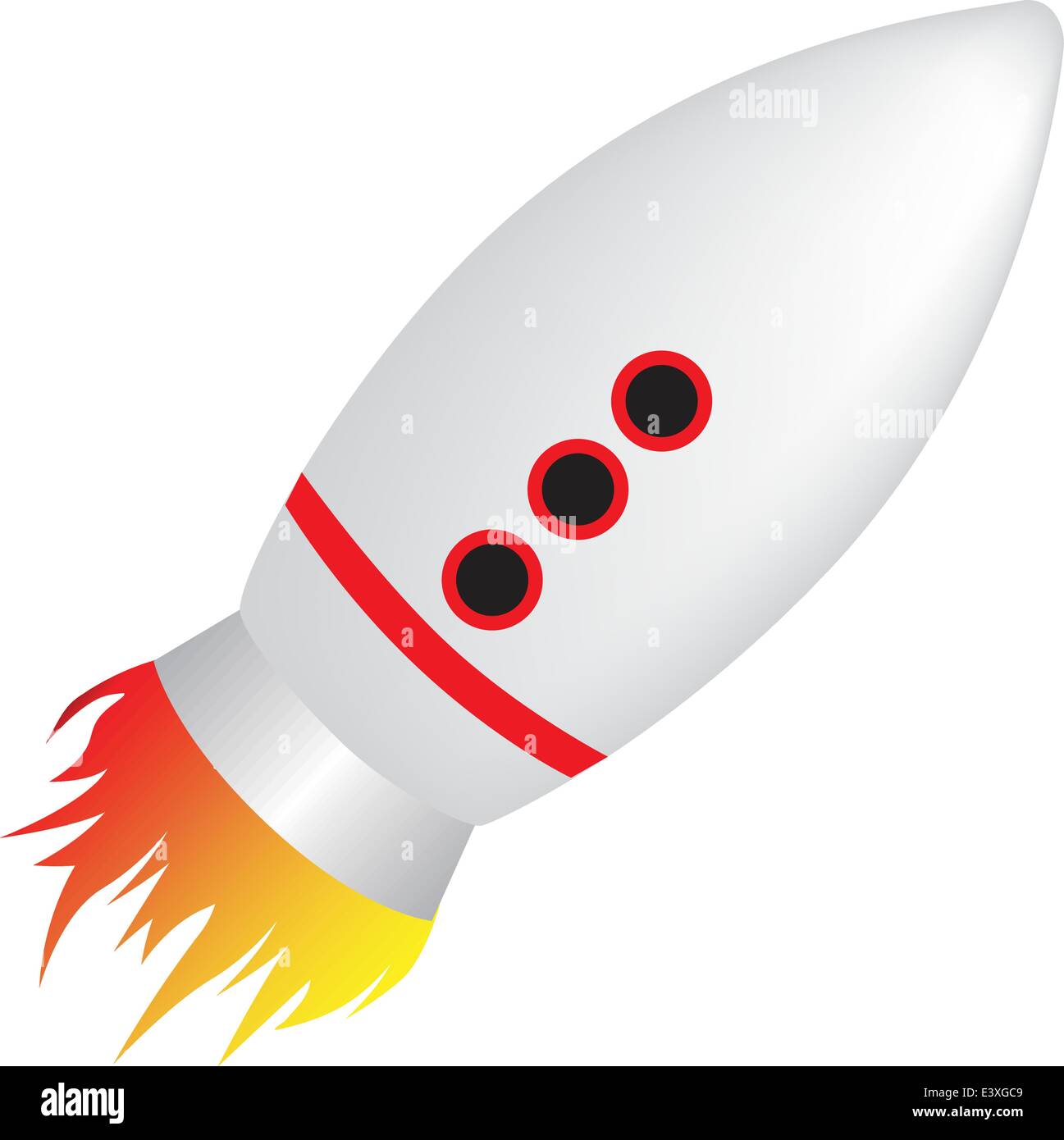 illustration of a simple rocket on white background Stock Vector Image ...