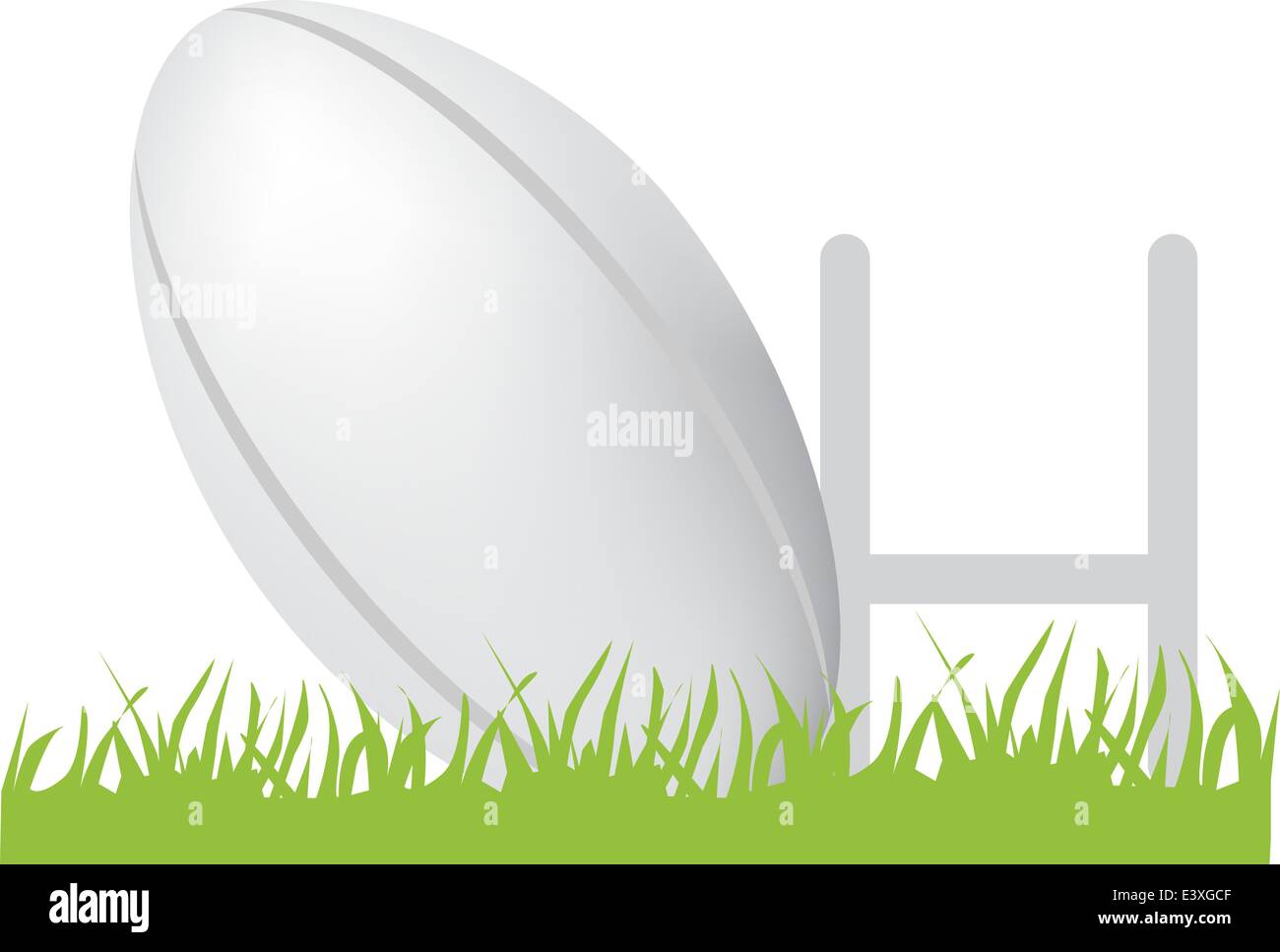 simple icon style illustration of rugby ball and posts Stock Vector ...