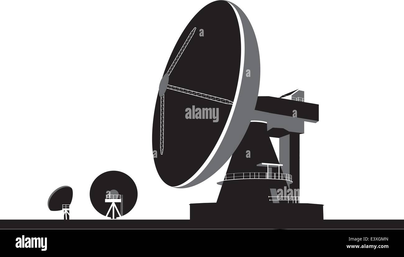 Big satellite dishes Stock Vector Images - Alamy