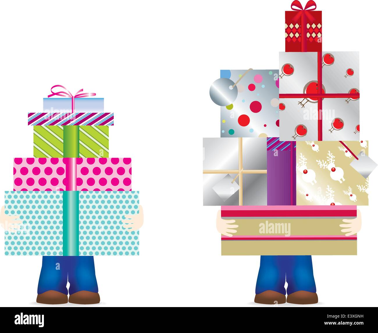 Boy carrying gifts Stock Vector Images - Alamy
