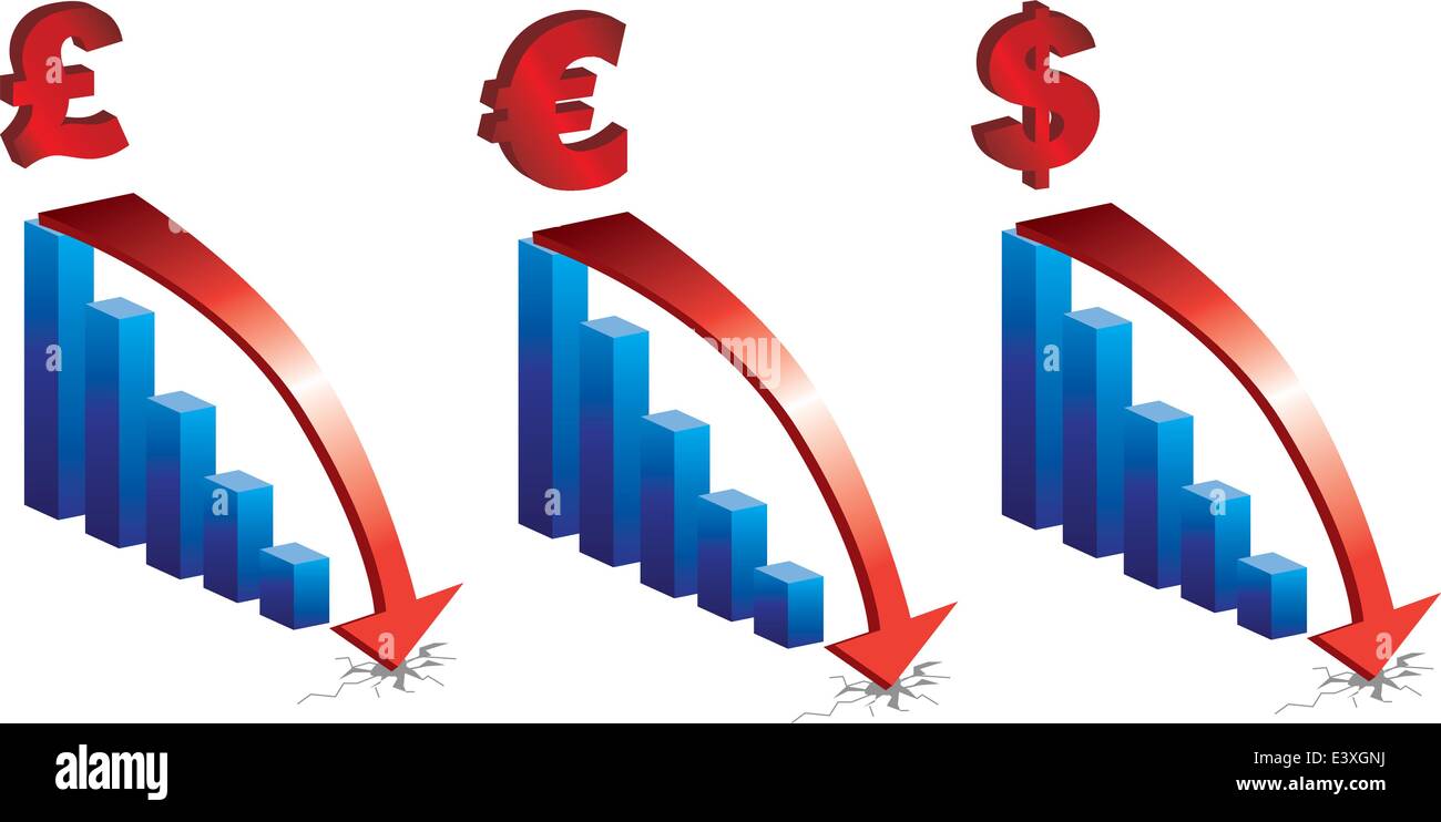 Falling pound graph Stock Vector Images - Alamy