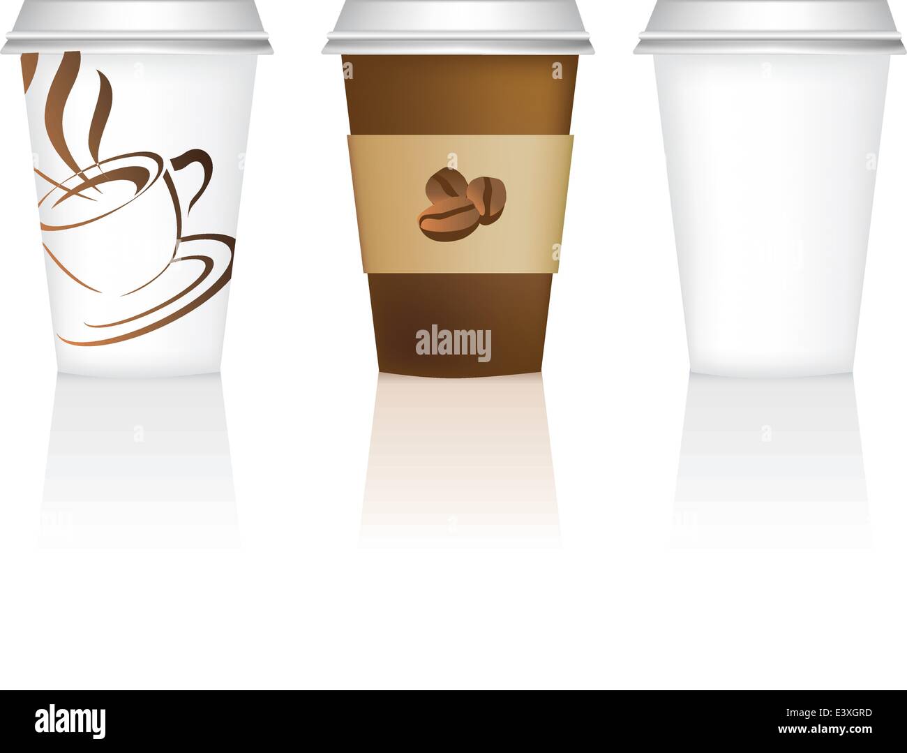 plain, and 2 designs for takeaway coffee cups Stock Vector Image & Art ...