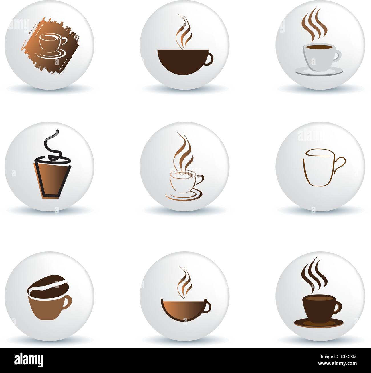 coffee icons on white buttons as illustration Stock Vector Image & Art ...
