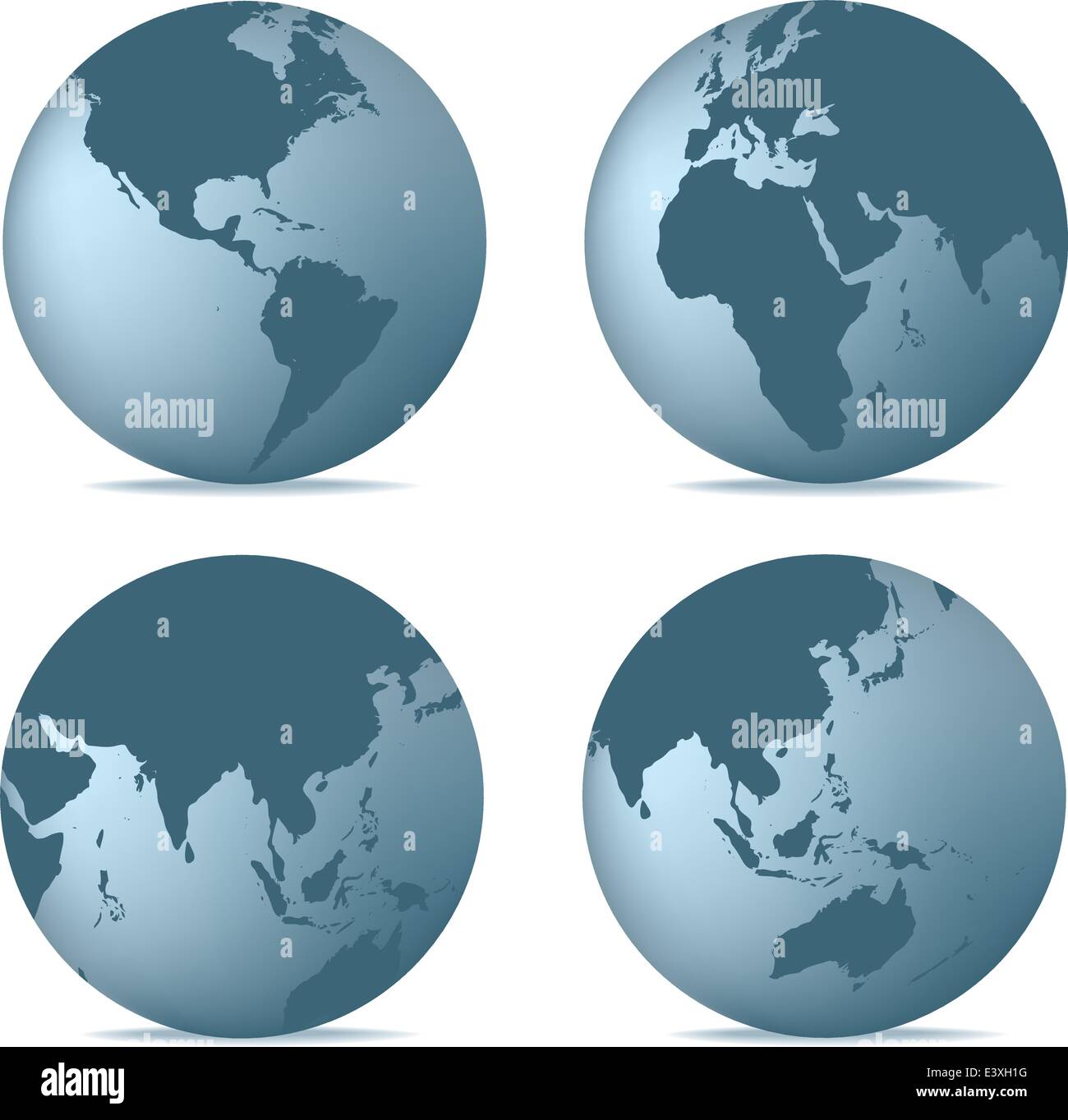 illustration of a silver world globe set Stock Vector Image & Art - Alamy