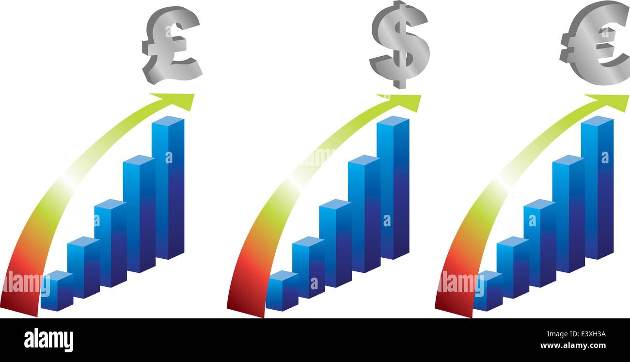 bar charts of worldwide currency value improving Stock Vector Image ...