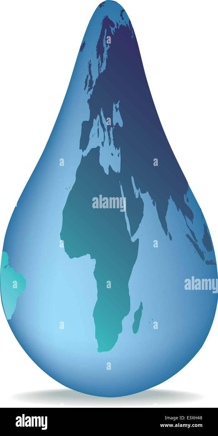 illustration of rain drop earth on white Stock Vector Image & Art - Alamy
