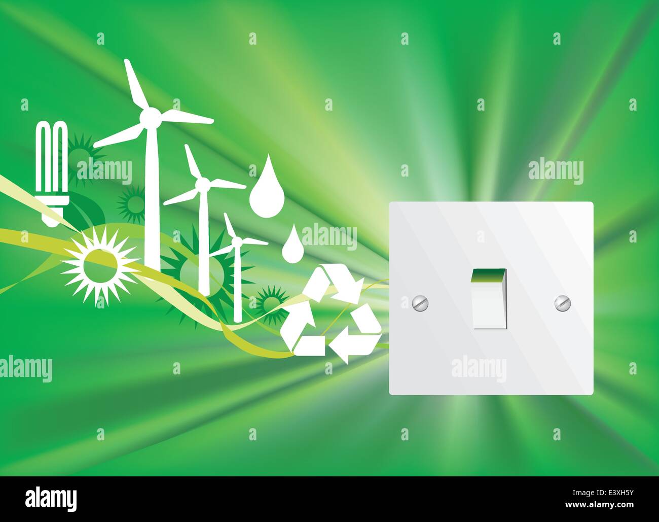 Illustration of a eco friendly home switch Stock Vector Image & Art - Alamy