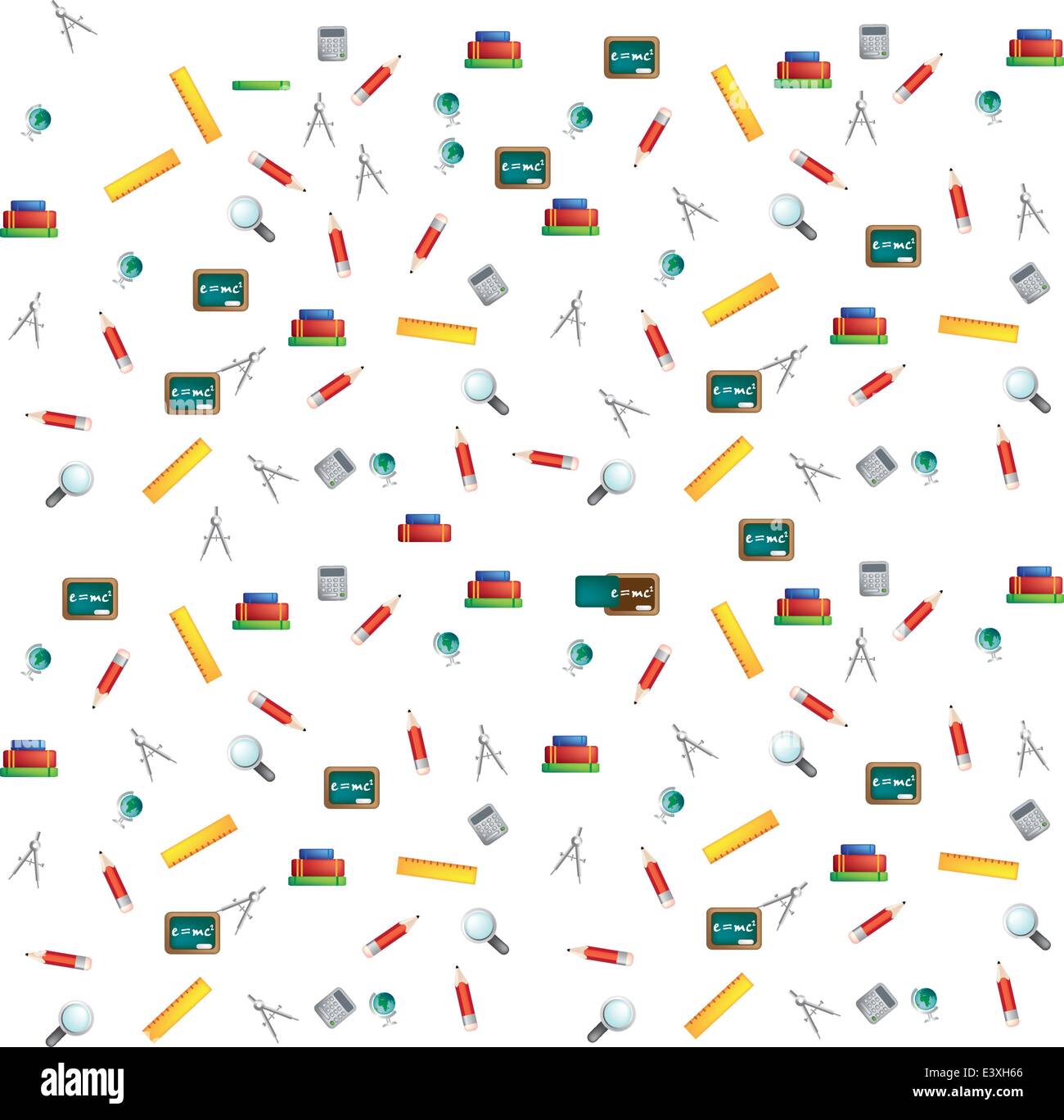 schools back illustration background style with school objects Stock ...