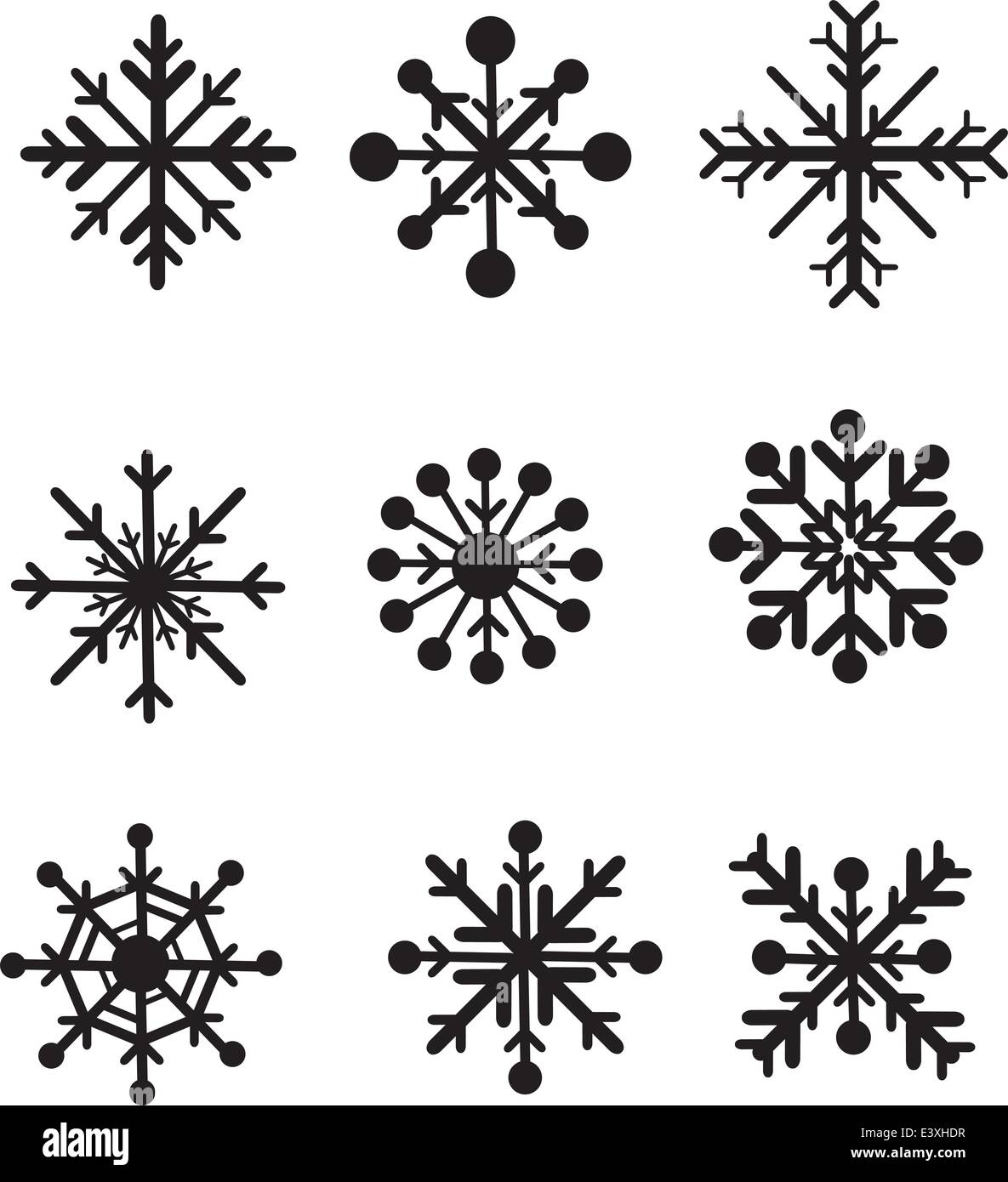 Snowflakes set hi-res stock photography and images - Alamy