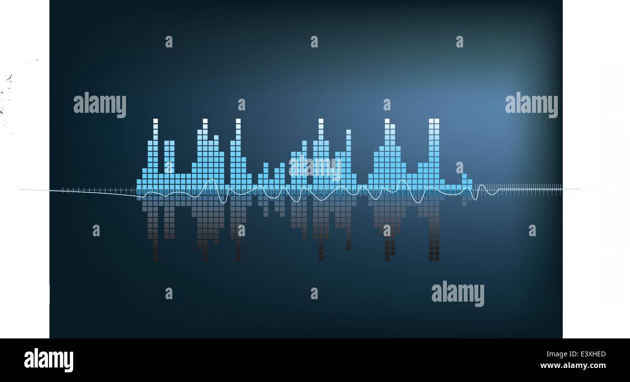 modern illustration of a blue soundwave with reflection Stock Vector ...