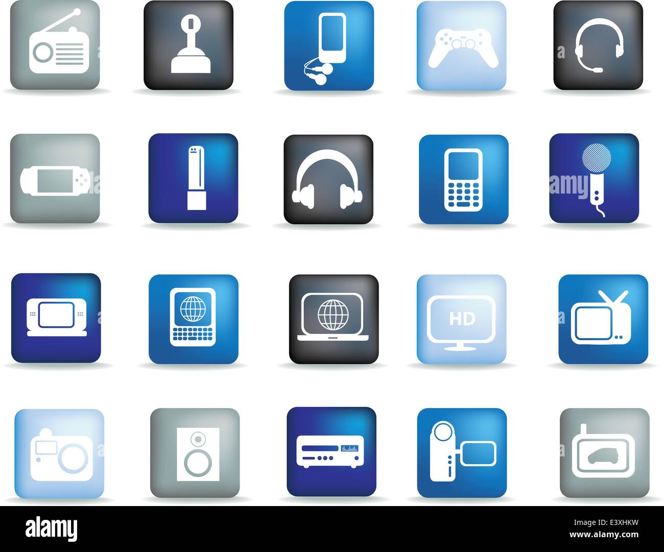 A set of modern icon illustrations of electronic devices Stock Vector ...