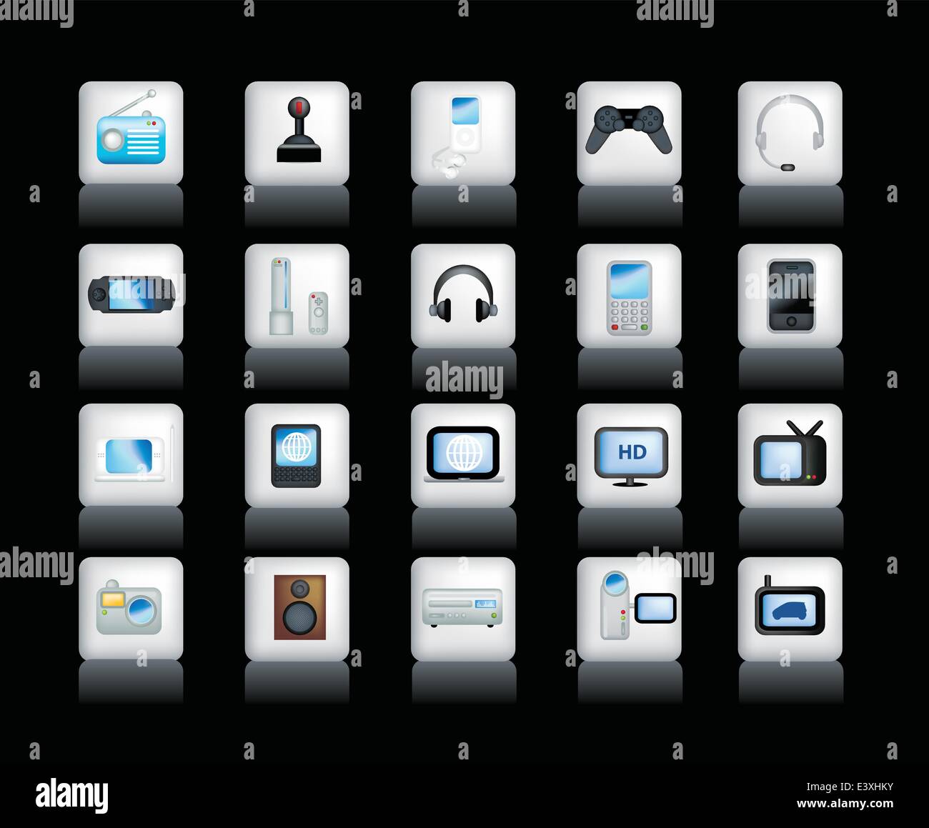 A set of modern icon illustrations of electronic devices Stock Vector ...
