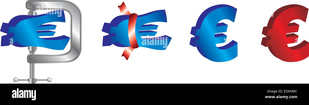 illustrations of the euro and recession concepts Stock Vector Image ...