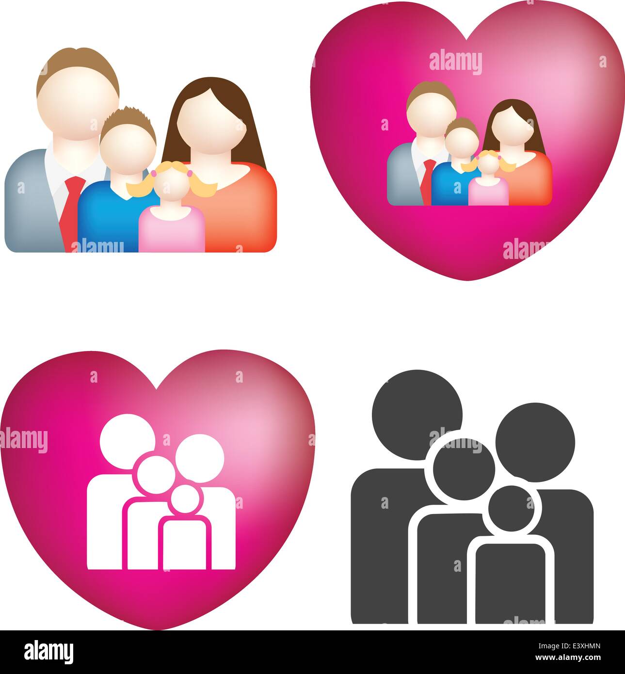 Vector family icons hi-res stock photography and images - Alamy