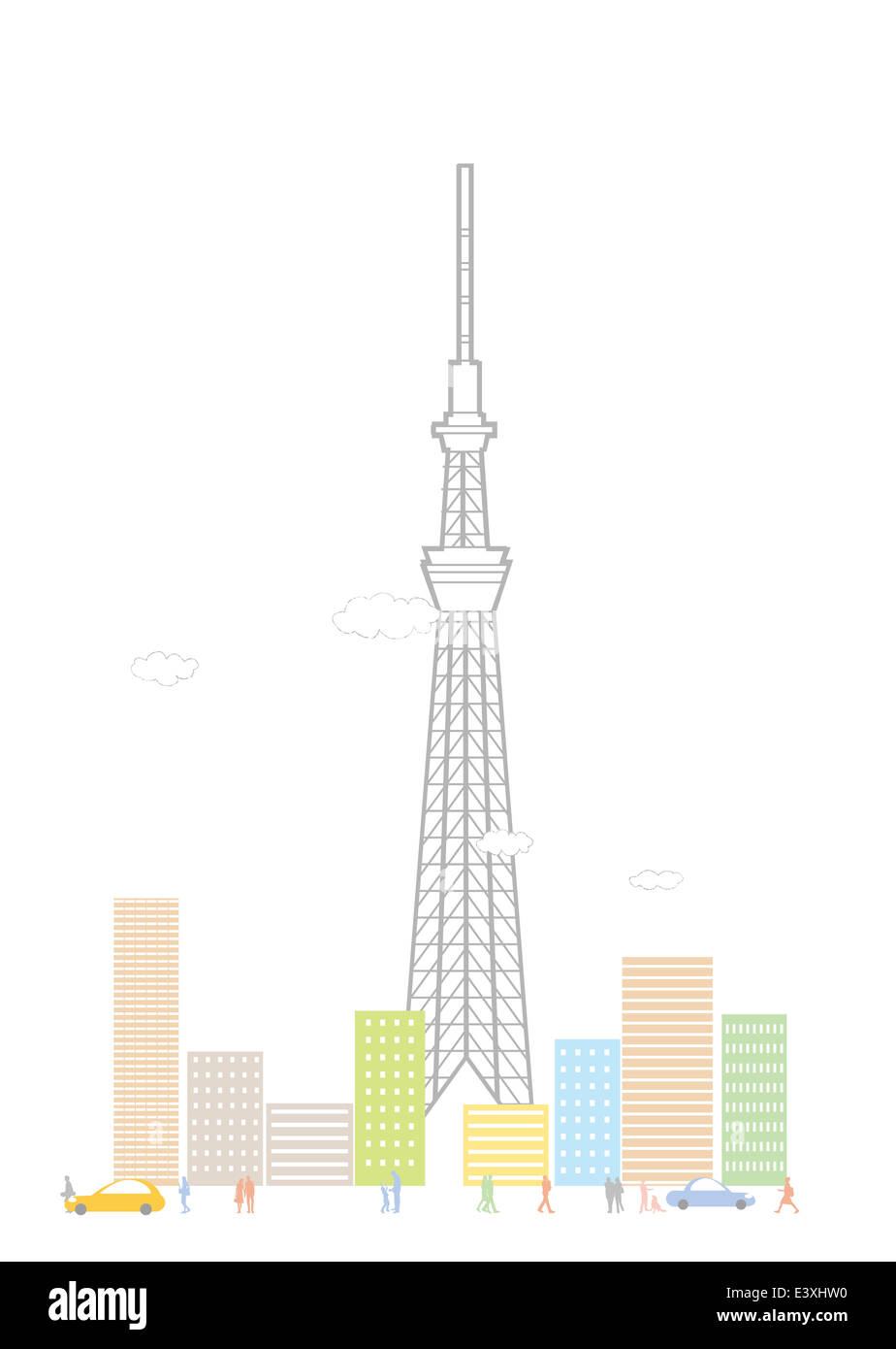 Tokyo Skytree Illustration Stock Photo - Alamy