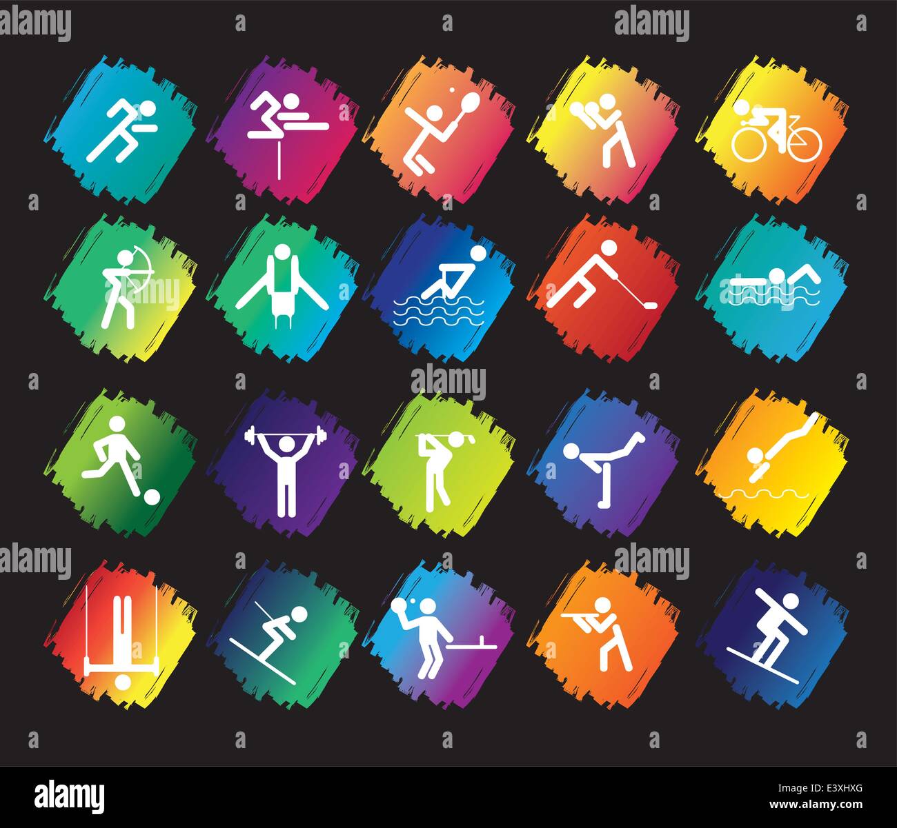 sports figure icon character set in different positions Stock Vector ...