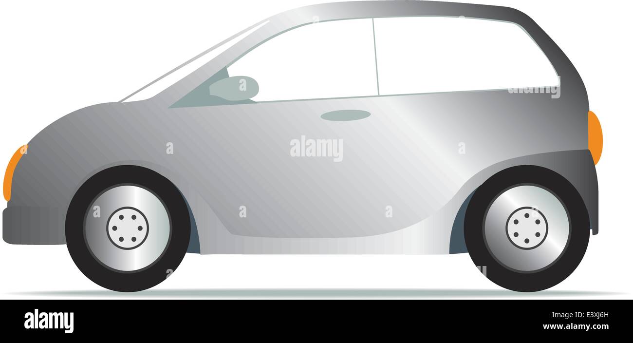 illustration of a silver generic car on white Stock Vector Image & Art ...