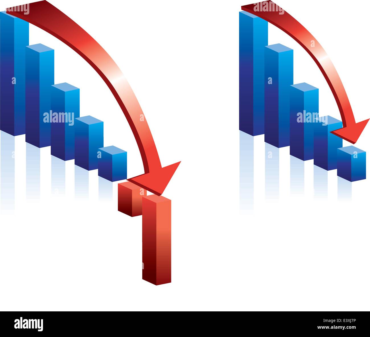 illustration of a falling graph and red arrow Stock Vector Image & Art ...