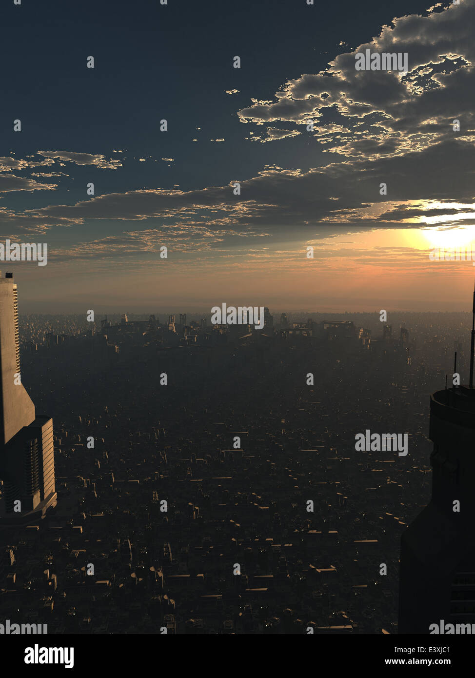 Future City at Dusk Stock Photo - Alamy