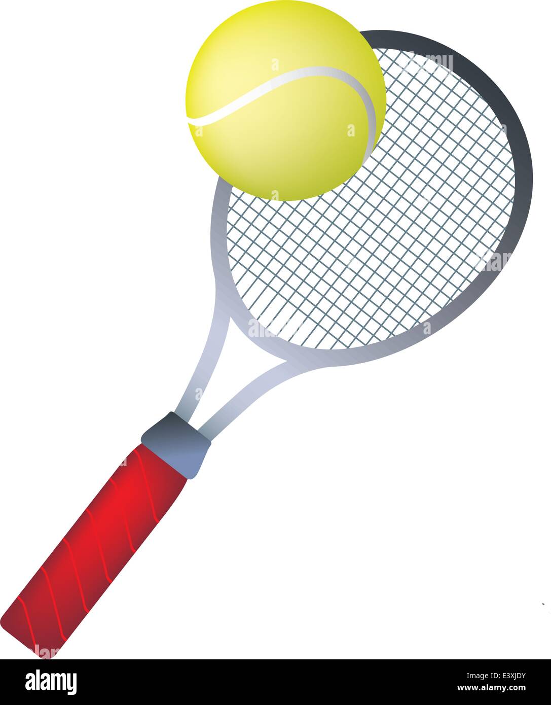 simple icon style illustration of tennis ball and racket Stock Vector ...