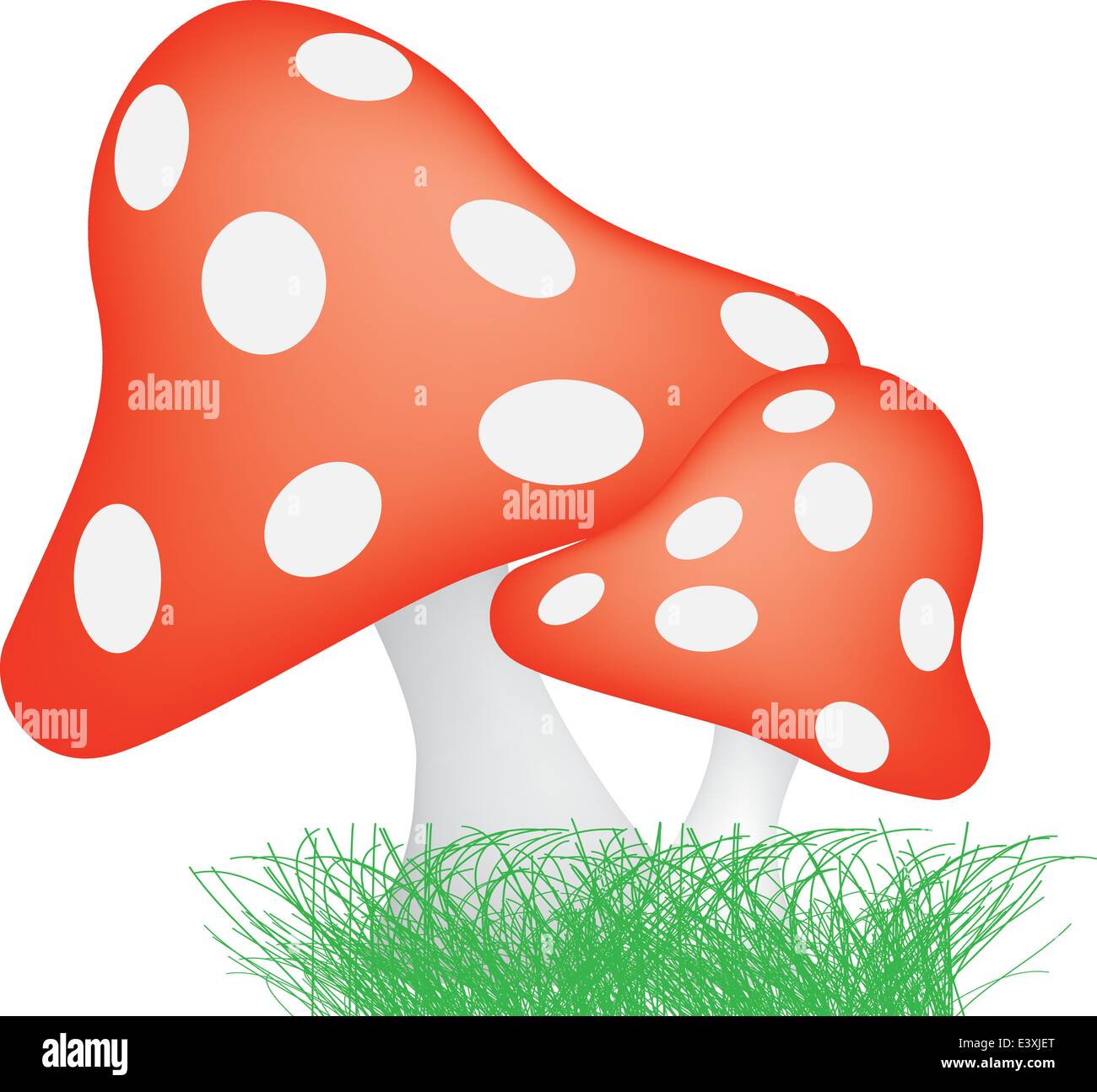 illustration of typical red mushroom style toad stools Stock Vector ...