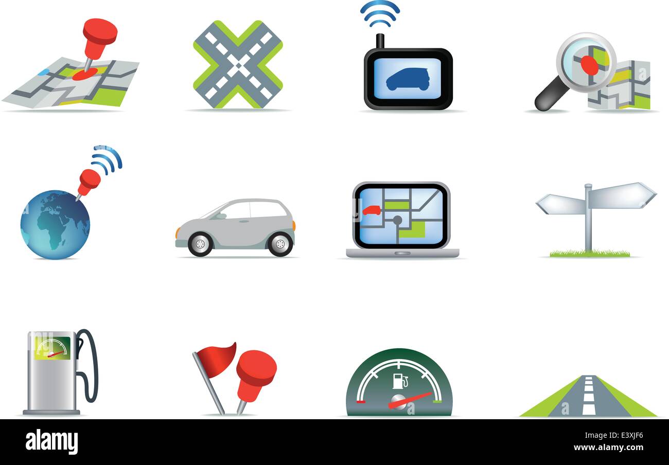 Sat nav car Stock Vector Images - Alamy