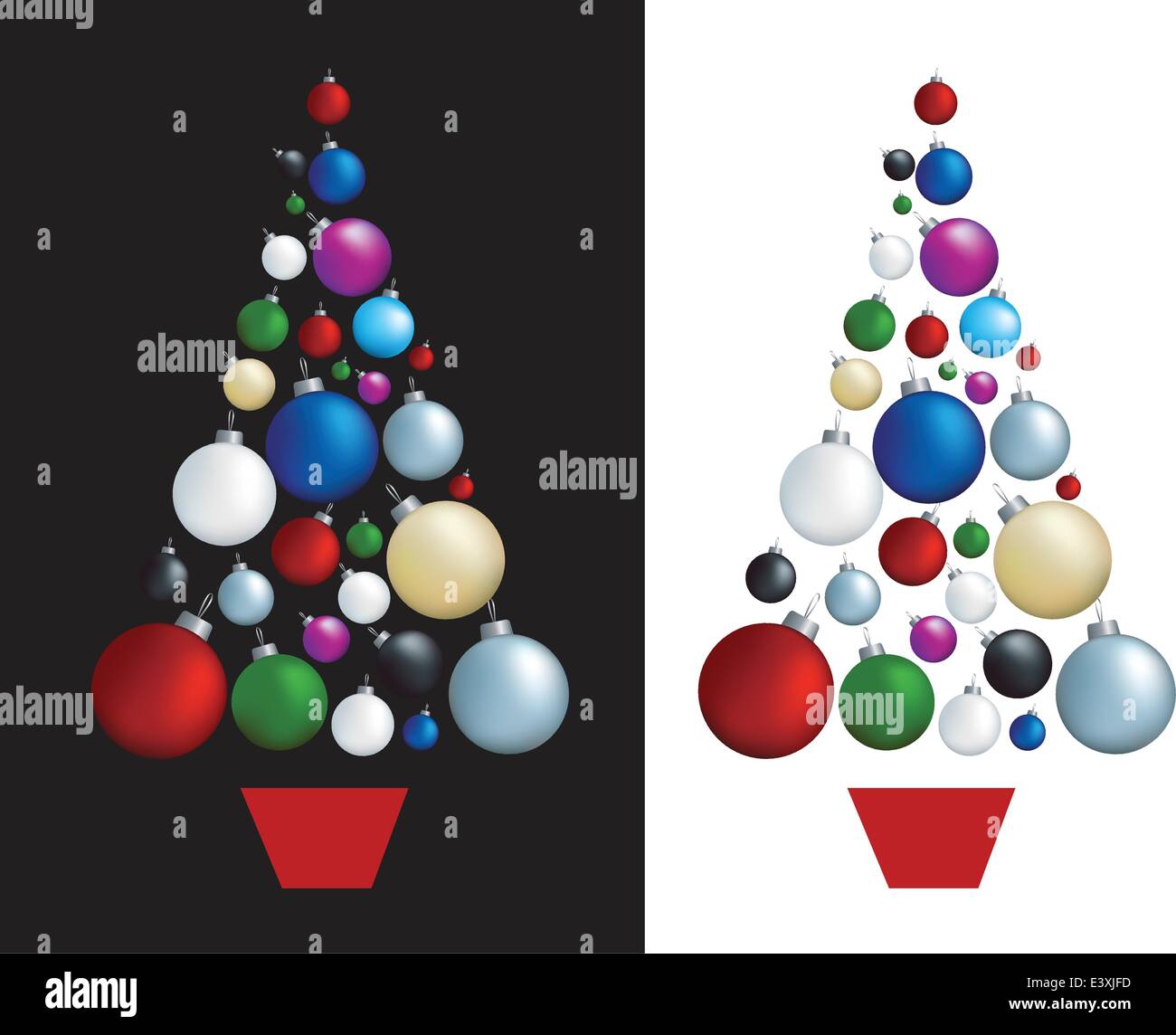 Black christmas tree decorations icon Stock Vector Images - Alamy