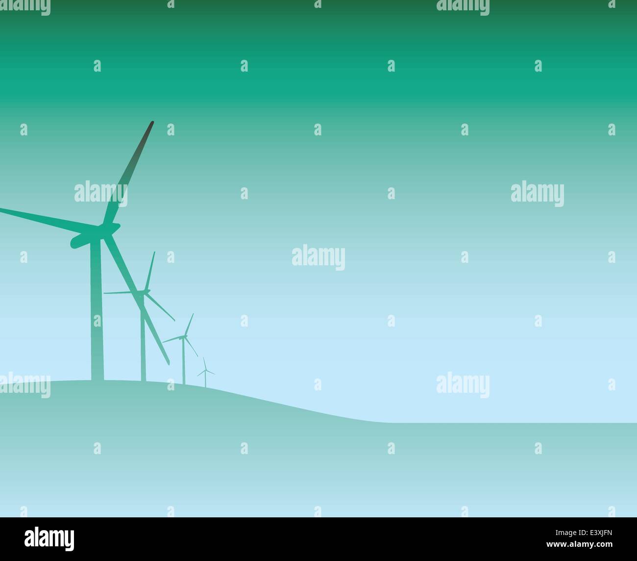 Illustration of a blue and green wind turbine backdrop Stock Vector ...